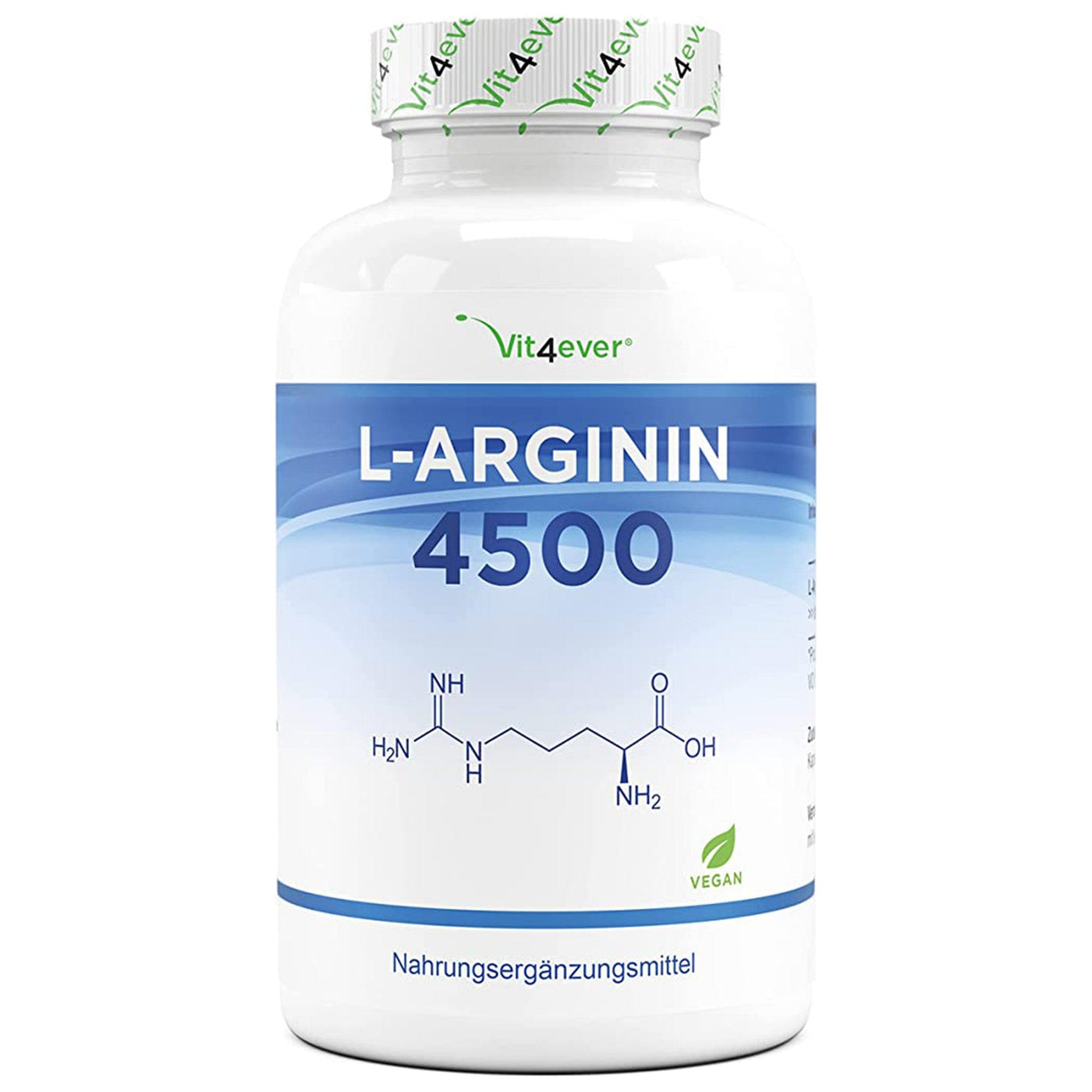 Vit4ever L-Arginine | 365 vegan capsules | Premium: 4500 mg pure L-Arg